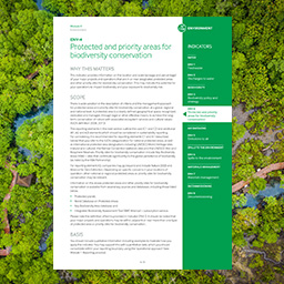 Update to protected and priority areas reporting indicator